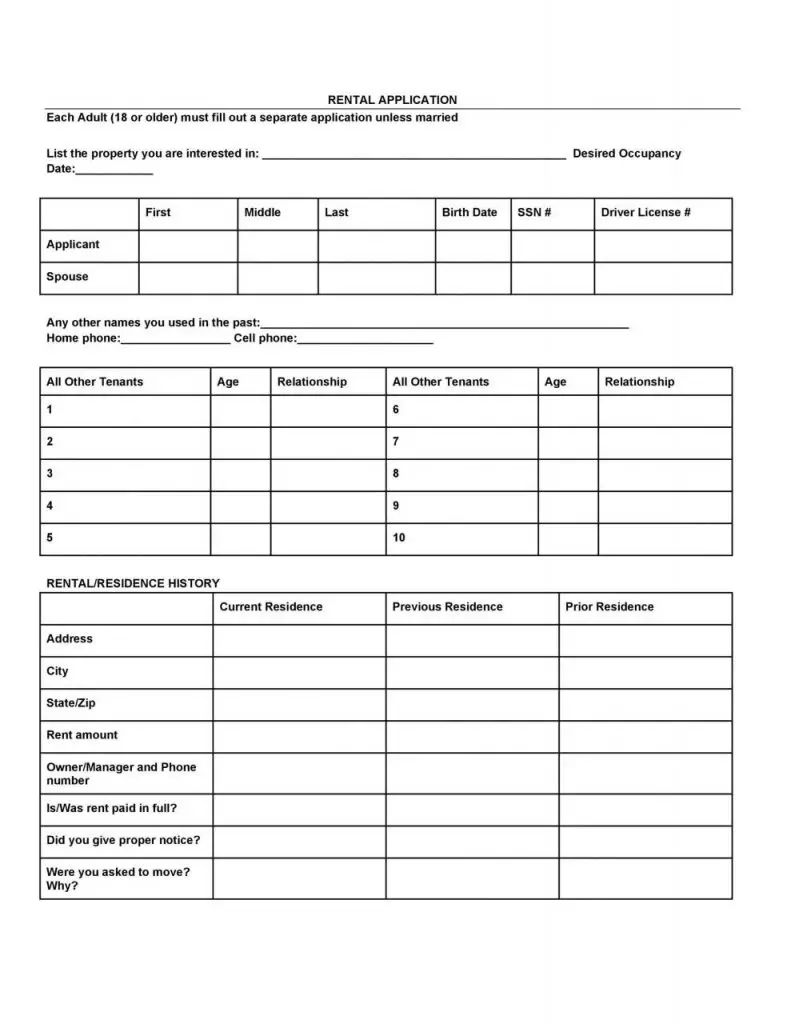 42 formularios de solicitud de alquiler simple [100% GRATIS] - Mundo ...