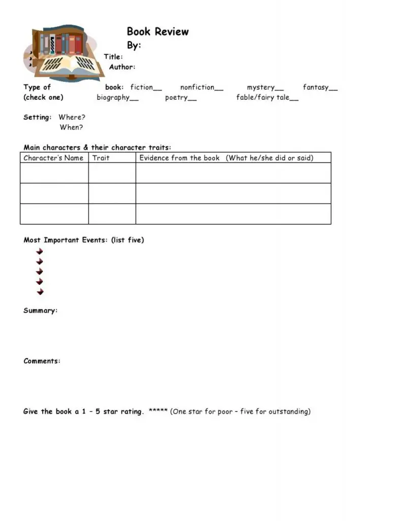 Las 50 mejores plantillas de reseñas de libros (niños, secundaria, etc ...