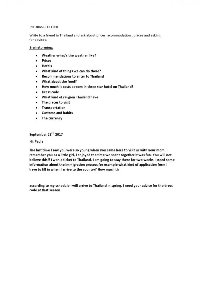 40 grandes cartas informales (ejemplos de formato y plantillas) - Mundo ...