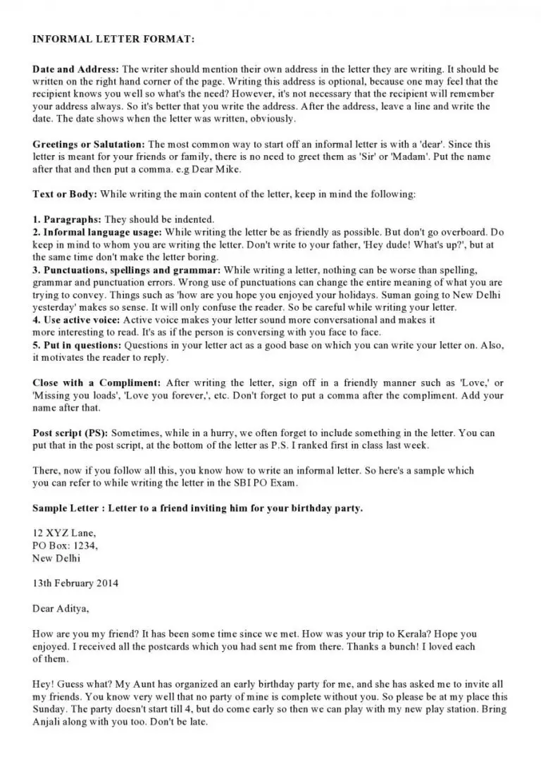 40 grandes cartas informales (ejemplos de formato y plantillas) - Mundo ...