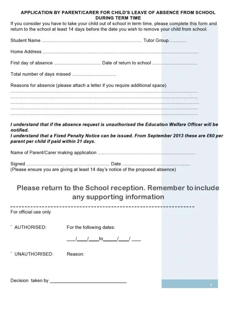 43 cartas de permiso de ausencia gratis (trabajo y escuela) - Mundo ...