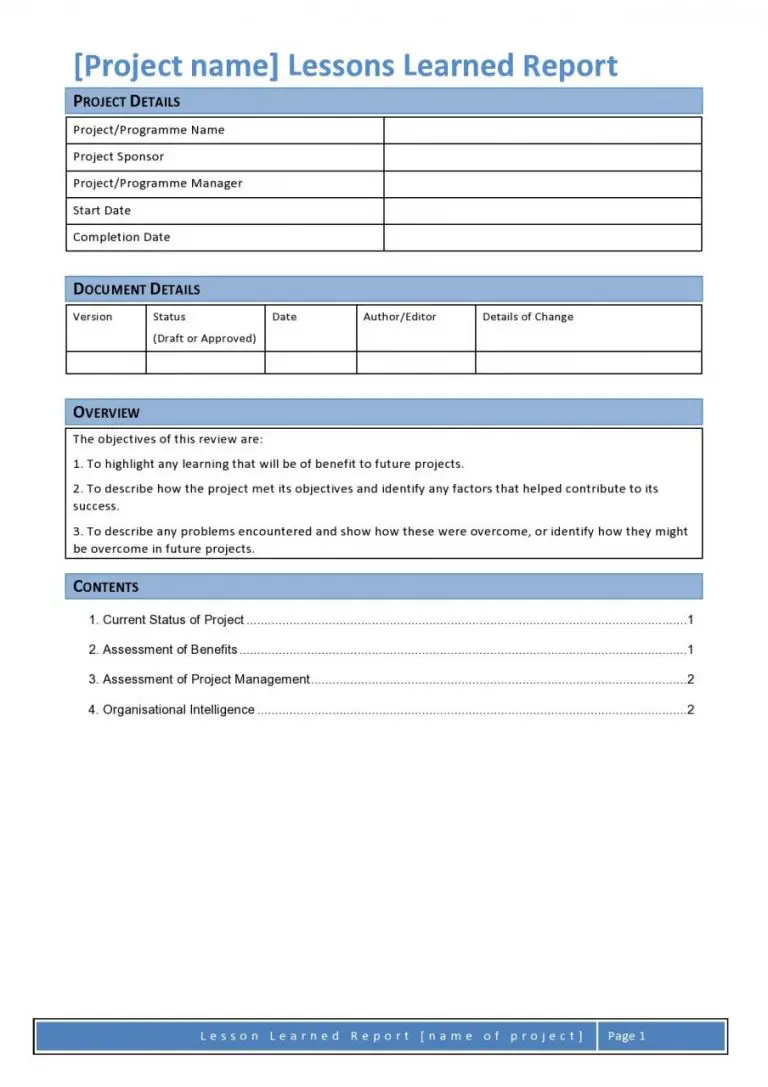 Las 48 mejores plantillas de lecciones aprendidas [Excel, Word] - Mundo Plantillas