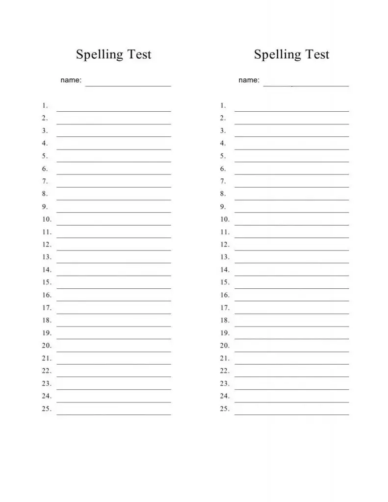 38 plantillas imprimibles de prueba de ortografía [Word y PDF] - Mundo ...