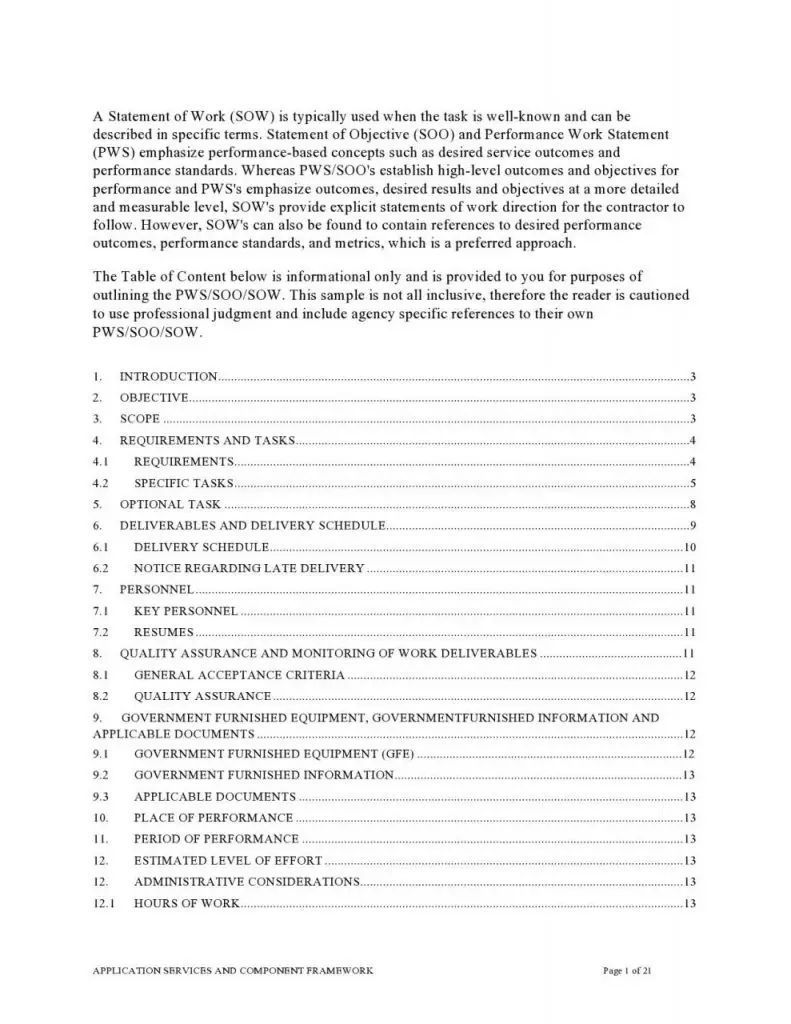 42 excelentes plantillas de declaración de trabajo (SOW) - Mundo Plantillas