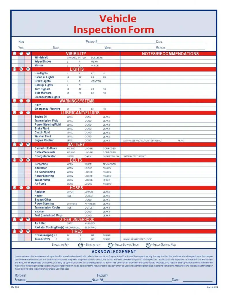 39 mejores formularios de inspección de vehículos (Lyft, Uber, etc.) - Mundo Plantillas