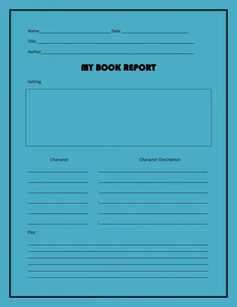 30 plantillas de informes de libros y hojas de trabajo de lectura ...