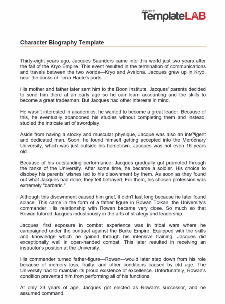 47 plantillas y ejemplos de biografías (personales, profesionales ...