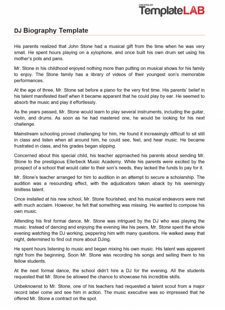 47 plantillas y ejemplos de biografías (personales, profesionales ...