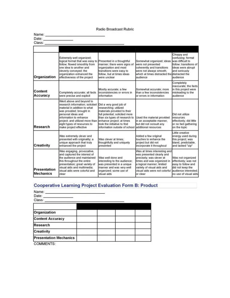 46 plantillas de rúbricas editables (formato Word) - Mundo Plantillas