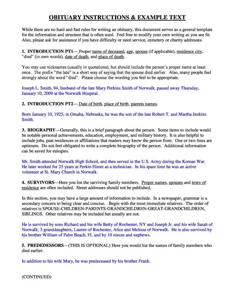 Más de 25 plantillas y muestras de obituarios - Mundo Plantillas