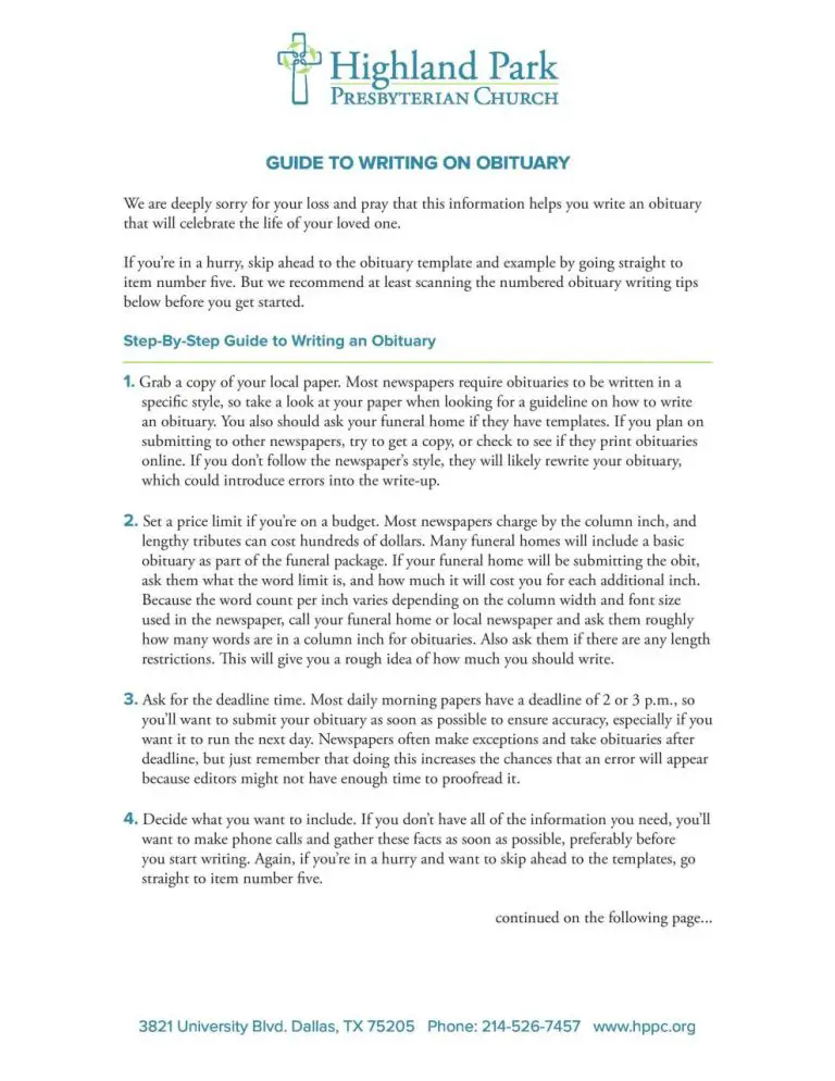 Más de 25 plantillas y muestras de obituarios - Mundo Plantillas