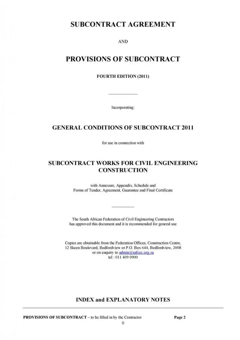 39 plantillas y muestras gratuitas de acuerdos de subcontratistas ...