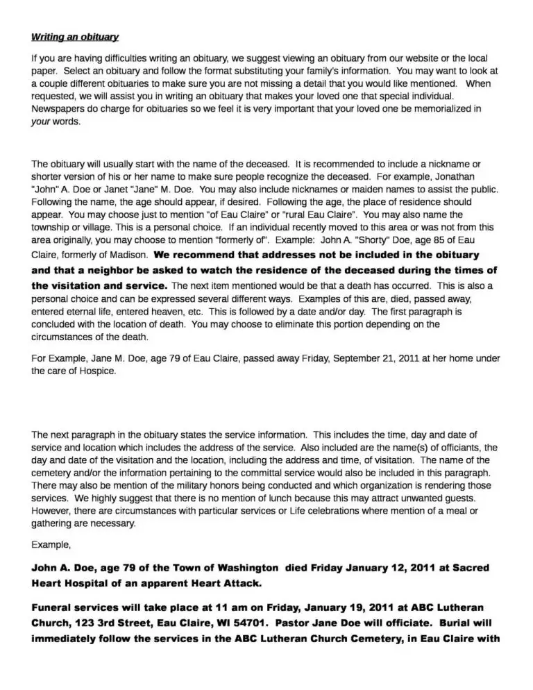 Más de 25 plantillas y muestras de obituarios - Mundo Plantillas