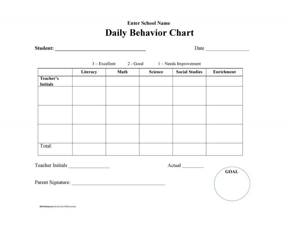 42 plantillas imprimibles de gráficos de comportamiento [para niños ...