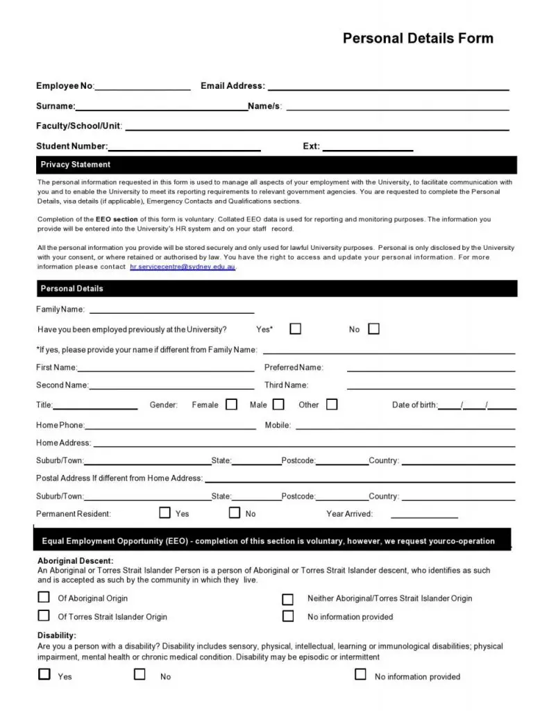 41 formularios de información personal gratuitos [y plantillas] - Mundo ...