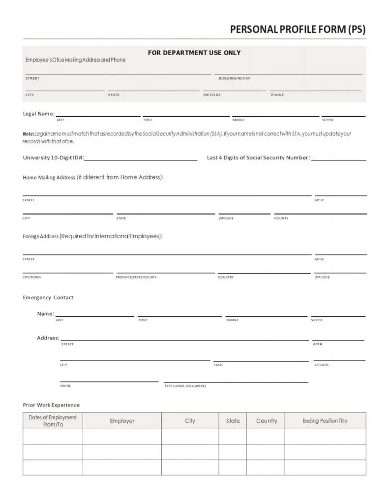 41 formularios de información personal gratuitos [y plantillas] - Mundo ...
