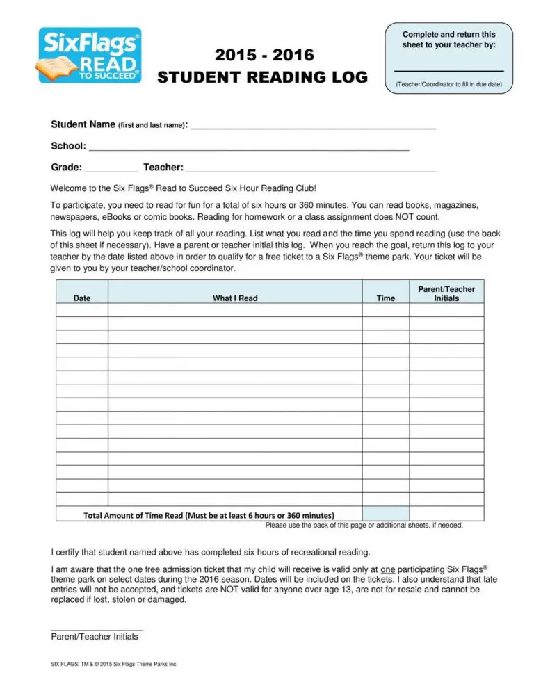 47 plantillas imprimibles de registros de lectura para niños ...
