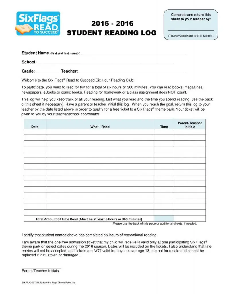 47 plantillas imprimibles de registros de lectura para niños ...