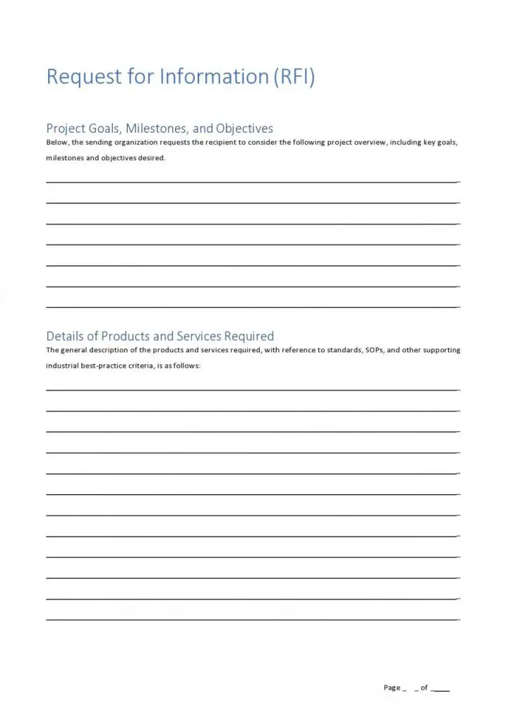 45 plantillas y formularios de solicitud de información (RFI) GRATIS ...